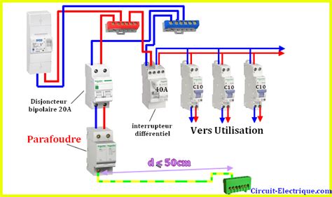Branchement Parafoudre Dans Tableau Electrique Circuit Electrique Schema Branchement Cablage