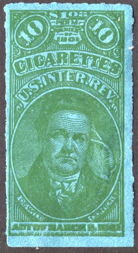 Tb18c Series Of 1901 Class B Cigarette Revenue Stamp 10 Cigarettes Di