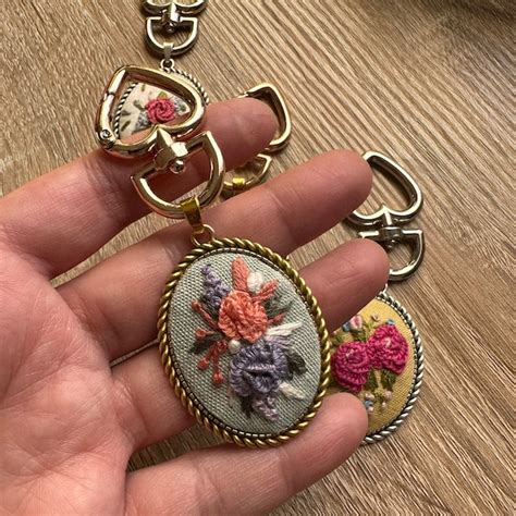 Embroidered Keychain Etsy