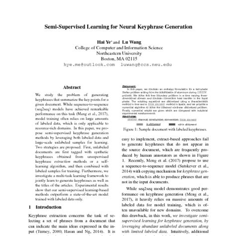 Semi Supervised Learning For Neural Keyphrase Generation Acl Anthology