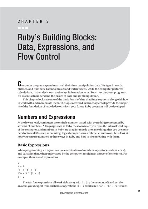 Chapter 03 Rubys Building Blocks Data Expressions And Flow
