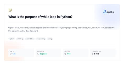 What Is The Purpose Of While Loop In Python Labex