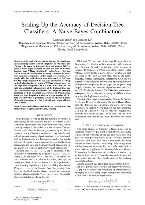 Pdf Scaling Up The Accuracy Of Decision Tree Classifiers A Naive