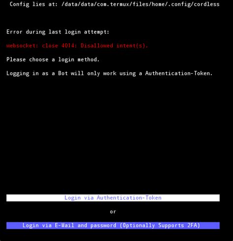 Websocket Close 4004 Authentification Failed Websocket Close 4014 Disallowed Intents