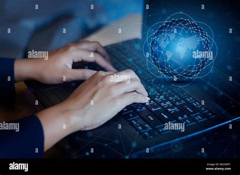 Press Enter Button On The Computer Business Logistics Communication Network World Map Send