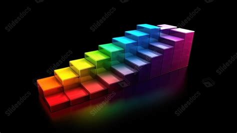 Colorful Stairway Visualization In 3d Powerpoint Background For Free