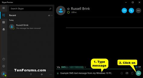 Send Sms Text Messages From Skype App On Windows 10 Pc Tutorials