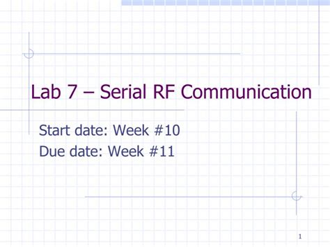 PPT Lab 7 Serial RF Communication PowerPoint Presentation Free Download ID 5733567