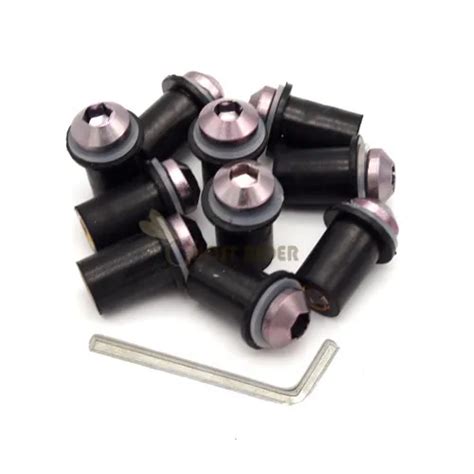 10 шт мотоцикл 5 мм ветрового стекла болты для ветрового стекла винт гайка комплект для