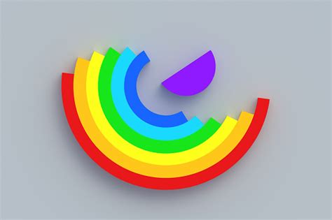 회색 배경에 무지개입니다 교육 논리 장난감 몬테소리 게임 취학 전 교육 평면도 3d 렌더링 3차원 형태에 대한 스톡 사진 및 기타 이미지 Istock
