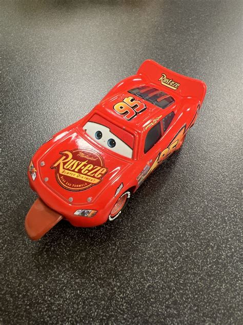 Disney Pixar Cars Lightning Mcqueen Finish Line Tongue Out No Back