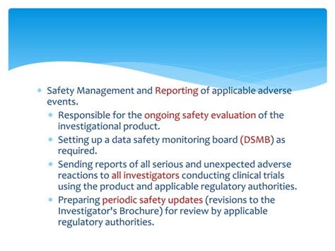 Sponsor Responsibilities In Clinical Trial Pptx Business Business And Finance