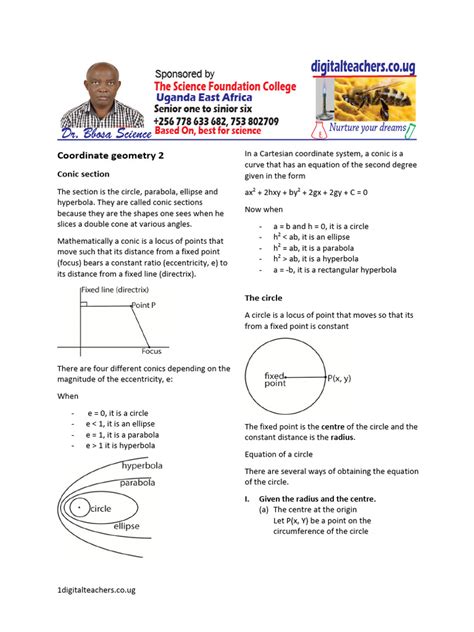 Coordinate Geometry 2 Pdf Circle Ellipse
