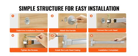 VEVOR Push Bar Door Locks Carbon Steel Panic Bars For Exit Doors With Exterior Lever And