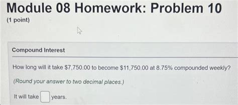 Solved Module 08 Homework Problem 10 1 Point Compound