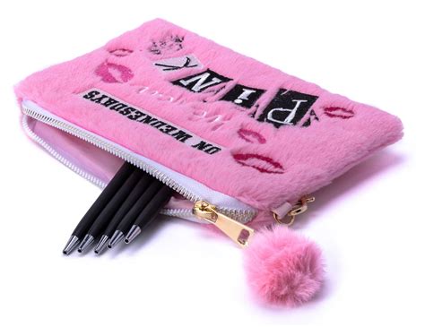 Mean Girls On Wednesdays We Wear Pink Plush Accessory Pouch Book By