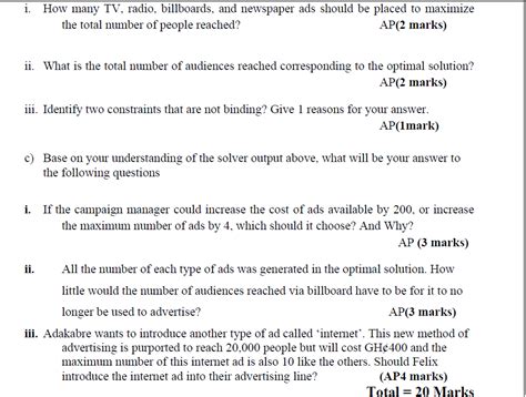 Solved B The Model Was Solved Using Excel Solver And Some