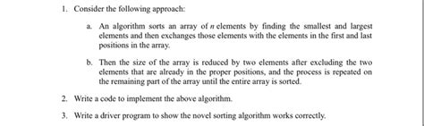 Solved Consider The Following Approach An Algorithm Sorts