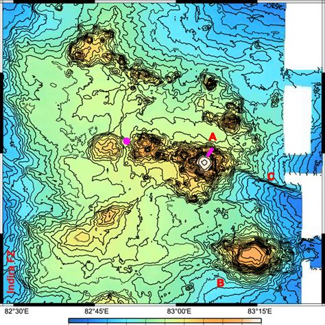 Multibeam Data Contour Interval 100 M Of The Northern Part Of The