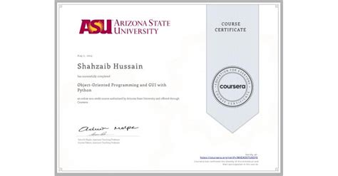 Completion Certificate For Object Oriented Programming And Gui With