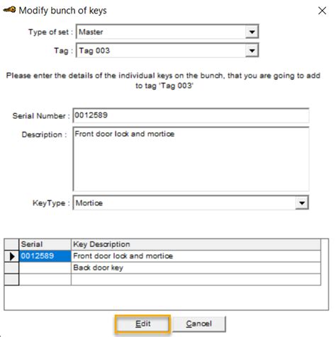How Do I Add A Set Of Keys To A Property CFPwinMan