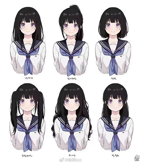 绘画参考 人物发型的绘制参考
