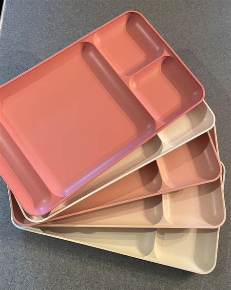 Vintage Tupperware Dinner Trays 5 Piece Set Etsy