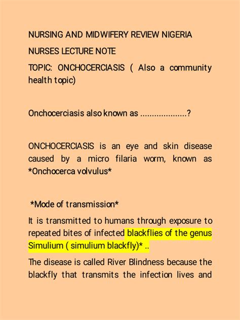 Onchocerciasis Pdf