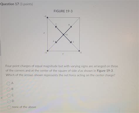 solved question 17 3 points figure 19 3 four point charges