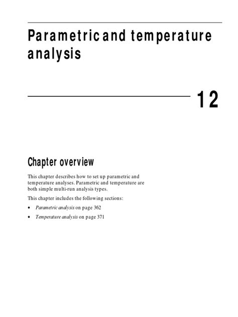 parametric and temperature analysis chapter overview pdf