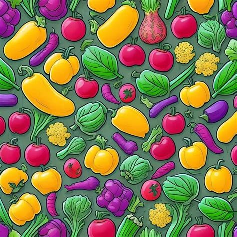 Premium Ai Image Food Pattern Illustration