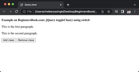 Jquery Toggleclass Method
