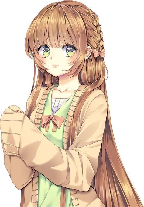 Anime Girl With Long Light Brown Hair