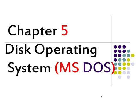 Chapter Disk Operating System MS DOS