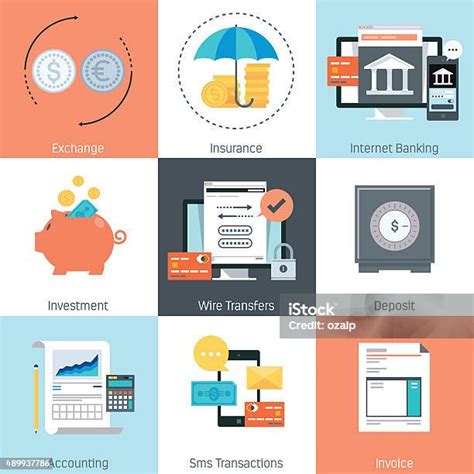 비즈니스 및 재무 테마 평편 스타일 색상화 벡터 아이콘크기 Se 은행업무에 대한 스톡 벡터 아트 및 기타 이미지 은행업무 2015년 검색 엔진 Istock