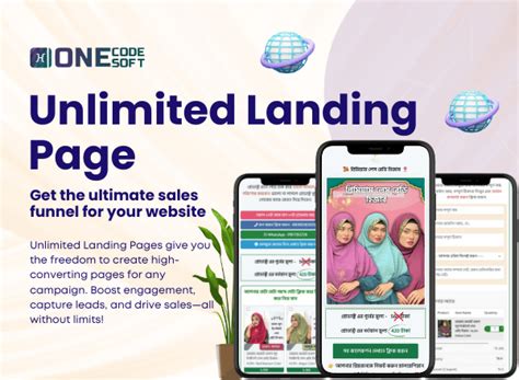 unlimited landing page for bangladeshi customer or seller onecodesoft