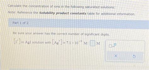 Solved Calculate The Concentration Of Ions In The Following Chegg Com