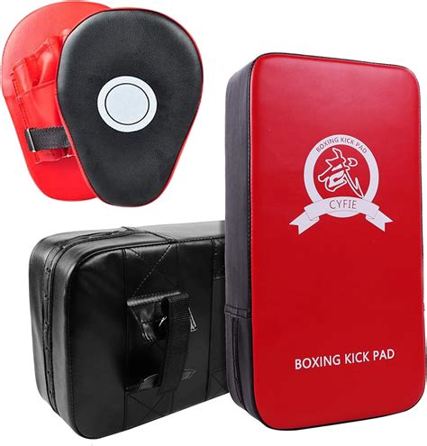 Dewel Pu Leder Schlagpolster Set 2 × Pu Schlagkissen Und 1 Paar Pu Handpratzen Pratzen Boxen Für