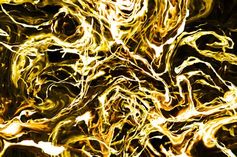 노란색과 검은 색 페인트 안료 혼합 장식 모자이크 소용돌이 모양 배경 네온 글로우 플루이드 자외선 배경입니다 예술적 마블링 질감 0명에 대한 스톡 사진 및 기타 이미지