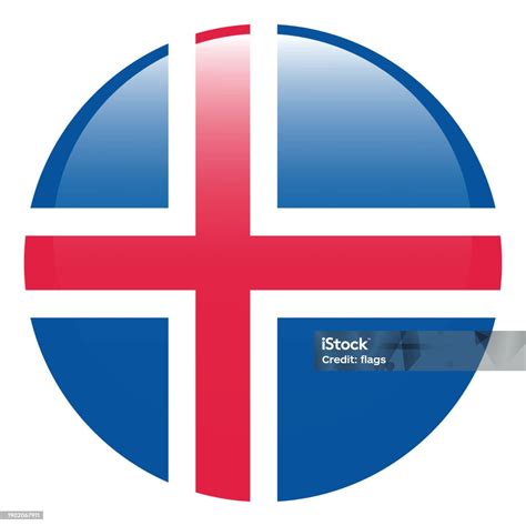 아이슬란드 국기입니다 플래그 아이콘입니다 표준 색상 원 아이콘 플래그입니다 3d 일러스트레이션입니다 컴퓨터 일러스트레이션 디지털 일러스트레이션 벡터 일러스트 레이 션입니다