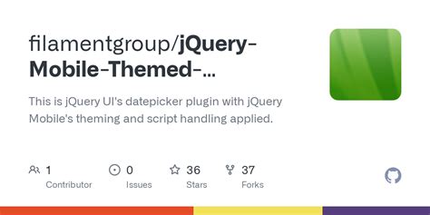 Github Filamentgroup Jquery Mobile Themed Datepicker This Is Jquery
