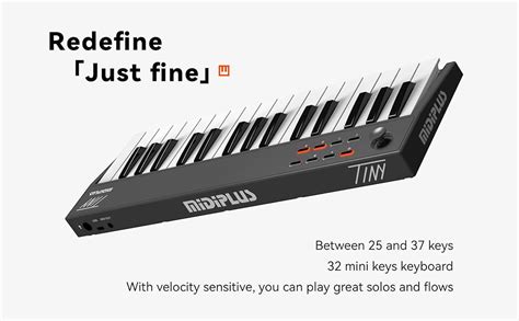 Midiplus Tiny MIDI Keyboard Mini Keys USB Lightweight Body Compact Design With Velocity