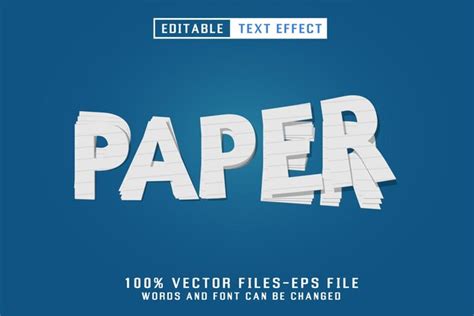 Premium Vector Paper Editable Text Effect