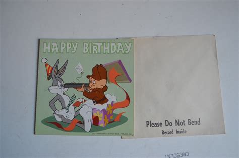 Looney Tunes Bugs Bunny Birthday 33rpm Record Card 1964 Unused B