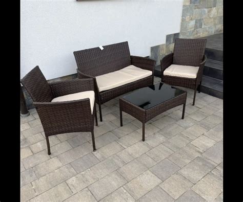 Комплект садових меблів Стіл Стілець Крісло Диван Idealgarden Коричневий каркас з металу