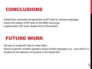 Mutation Testing For DSLs Tool Demo PPT