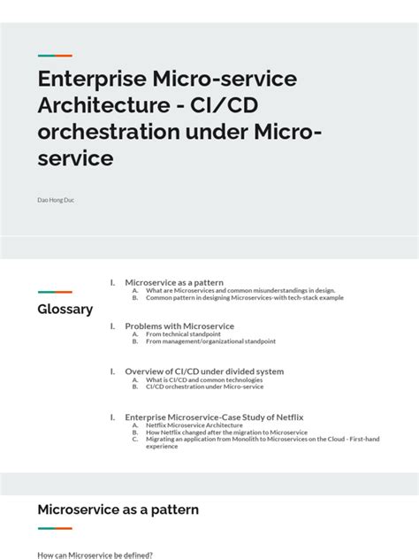 Enterprise Micro Service Architecture Ci Cd Orchestration Under Micro Service Pdf