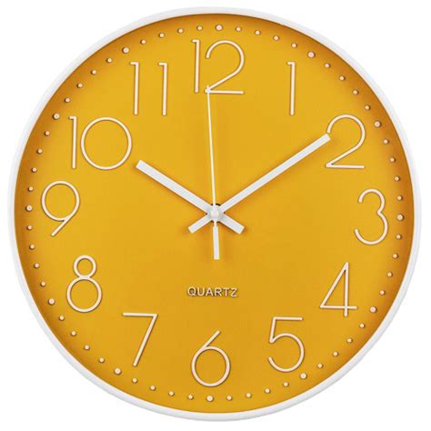 ᐉ Годинник настінний Losso Premium Cw 30 безшумний з плавним ходом Жовтий 385248426 • Краща