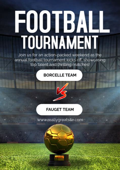 Black Ilustratif Football Tournament A3 Template Postermywall