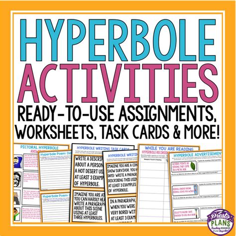 Hyperbole Activities Assignments Task Cards And More Presto Plans